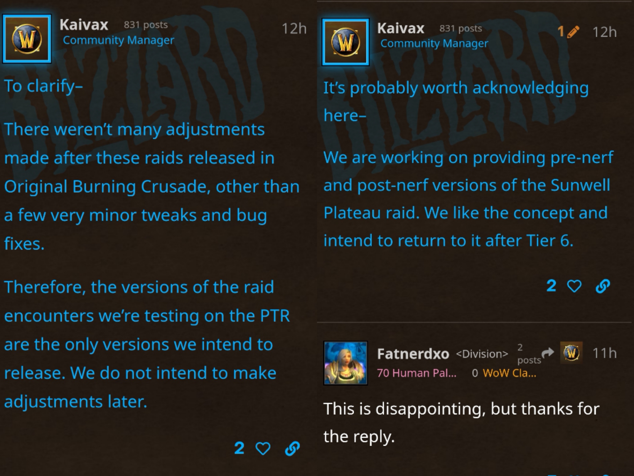 Warcraft TBC: Blizzard evaluated the difficulty of P3 as reasonable, PTR is the final version ...