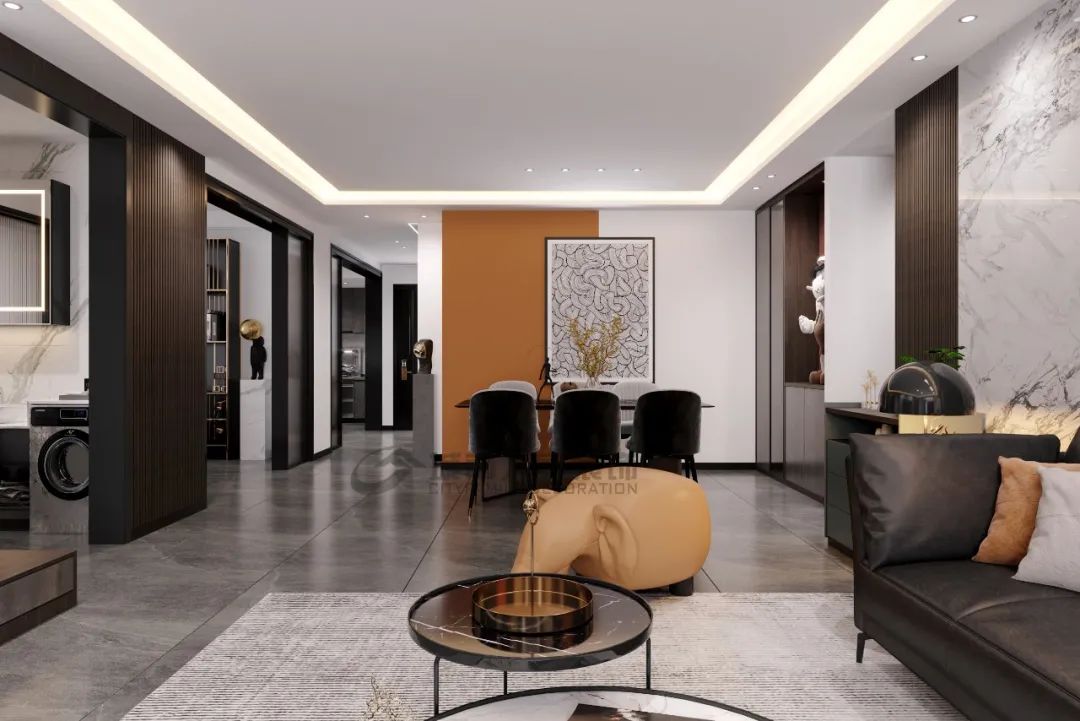 185 square meters of modern and simple "darkness" home is so warm and ...