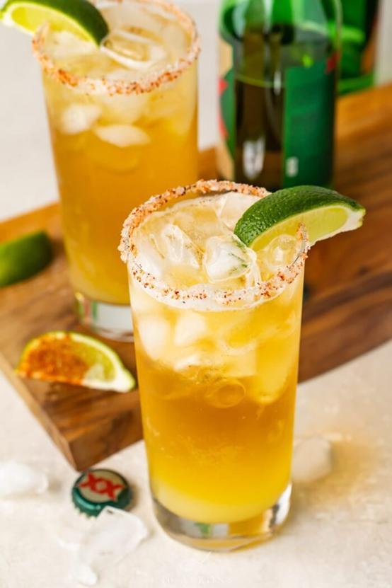 chelada mexican beer cocktail with lime - iMedia