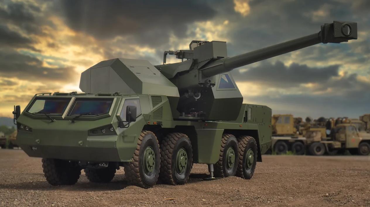 Israeli wheeled self-propelled howitzer, derived from the Elbit system ...