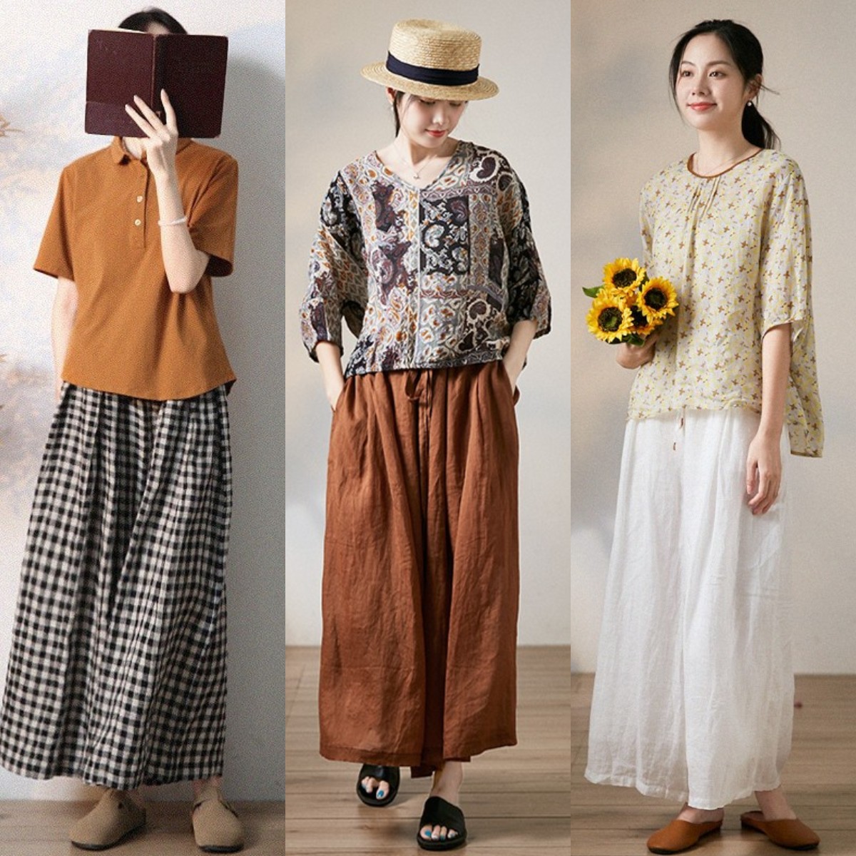 Beginning of autumn, a more fashionable way to open wide-leg pants ...