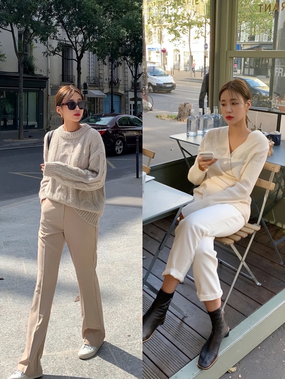 How to wear a sweater in autumn?"Sweater + trousers" is thin, "sweater ...