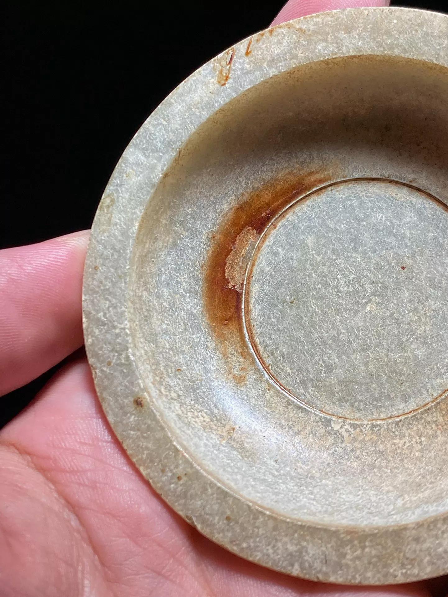 Han Hetian Jade Seed Material Qin-color Jade Plate Ornament - iNEWS