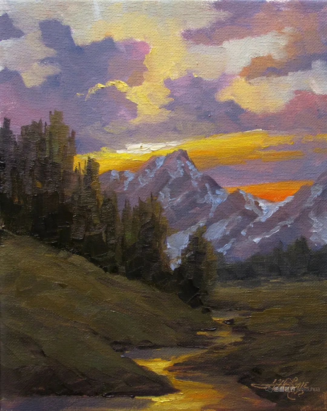 Beautiful landscape oil painting, the work of American painter Jeff ...