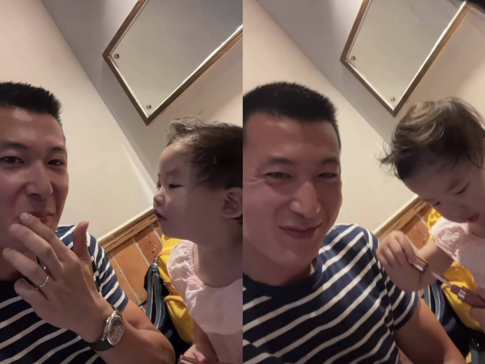 Zhu Zhu's family of three get along happily, the daughter holds ...