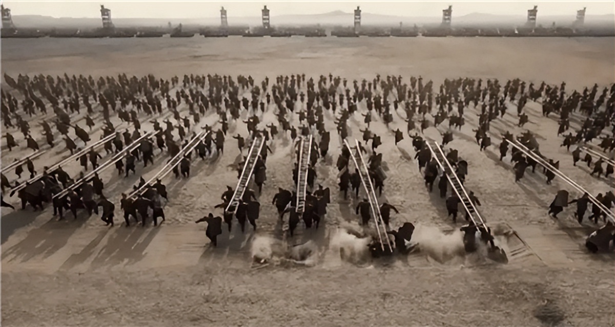 Why didn't the defending soldiers push the ladder directly, but hurled ...