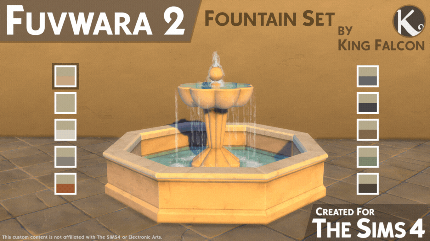 The Sims 3 + 4. 3rd Party Custom CC x 1 (New. Fountain Set) / Blueprint ...