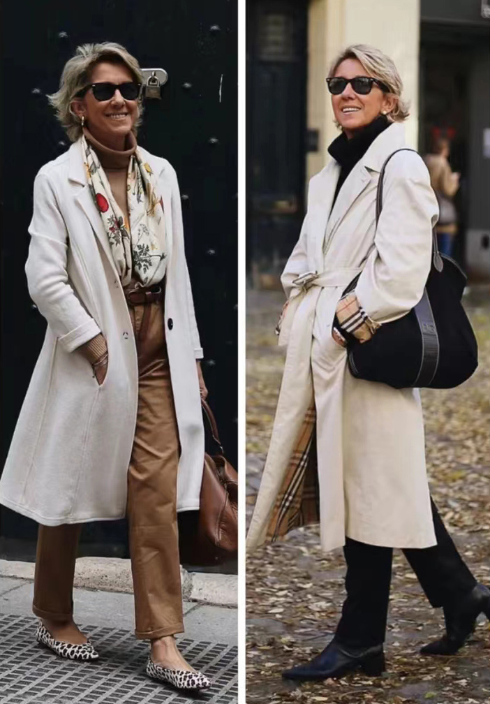 French grandma is very good at dressing up, her autumn clothes are ...