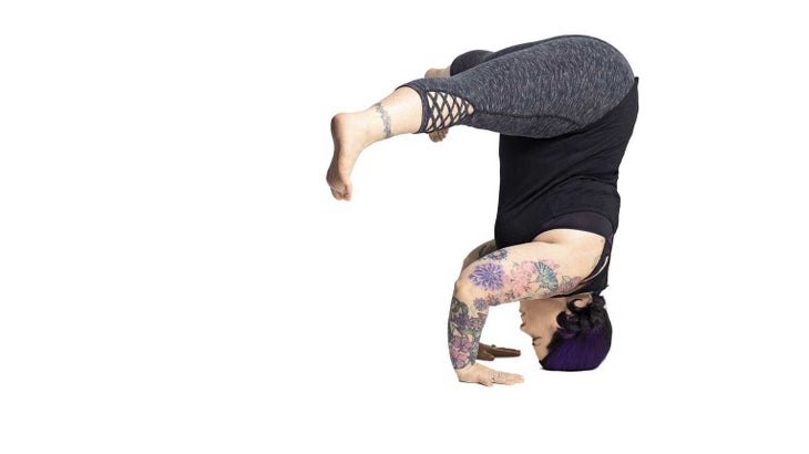 Practicing yoga, this way of entering the three-point handstand, you ...