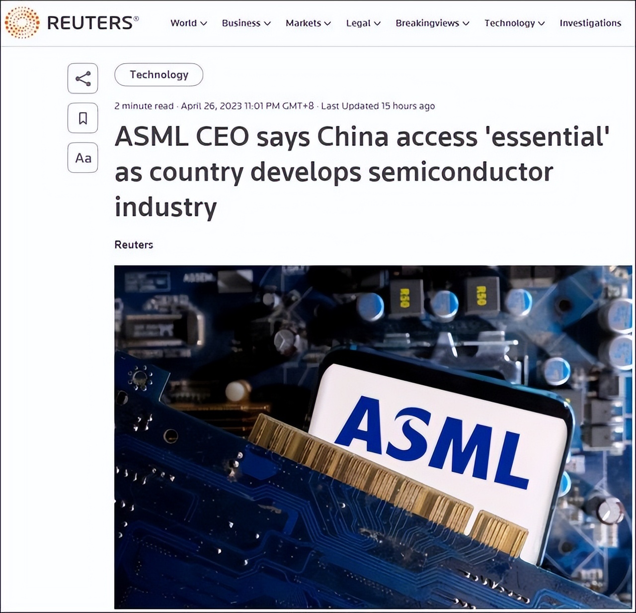 The president of ASML said suddenly: China's self-developed lithography equipment is reasonable ...