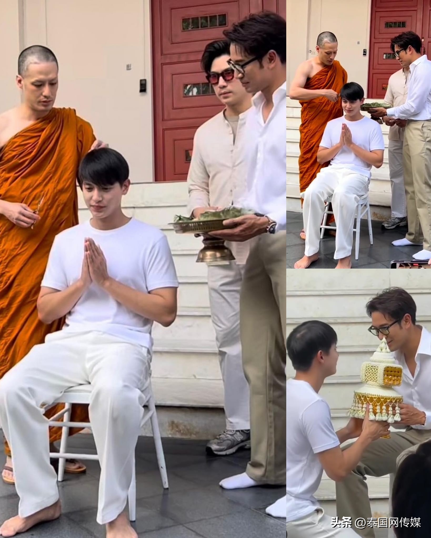 Thai actor James' short-term monks and friends in the circle ...