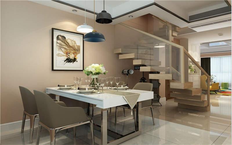 The 140-square-meter three-bedroom apartment is decorated in a modern ...