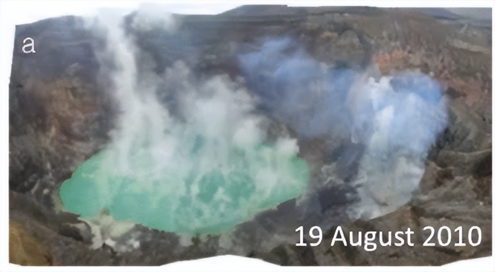 How did the composition of volcanic gases change during the different ...