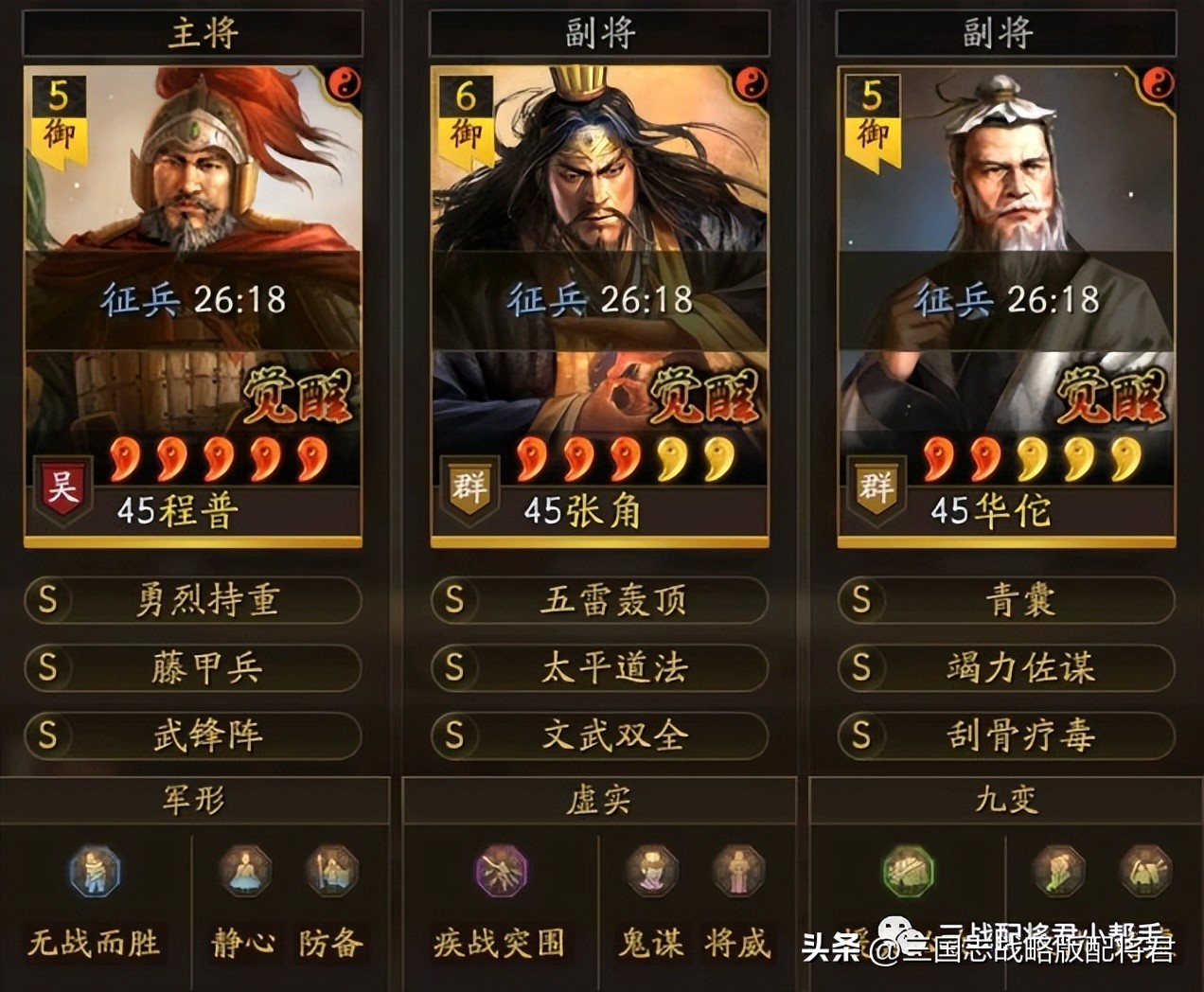 Three Kingdoms strategy version Zhang Jiaocheng Puhua Tuo civilian team ...