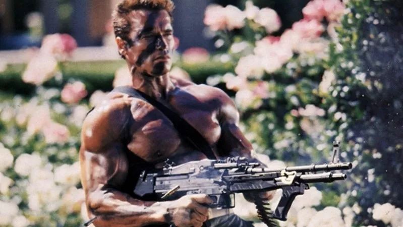 Jumping out of a plane, dismantling a car, single out an army, Arnold ...