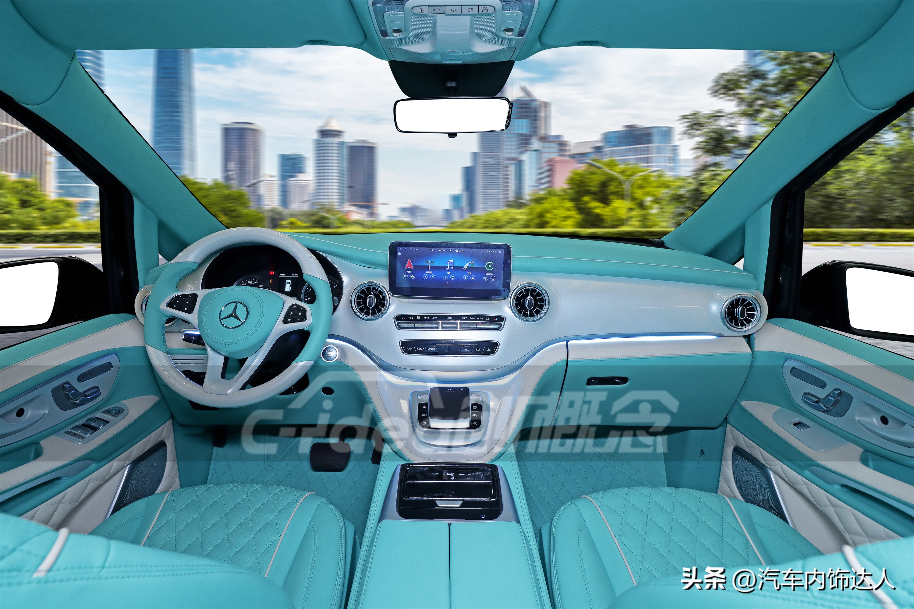Mercedes-Benz Vito custom Tiffany blue full partition interior, enjoy a ...