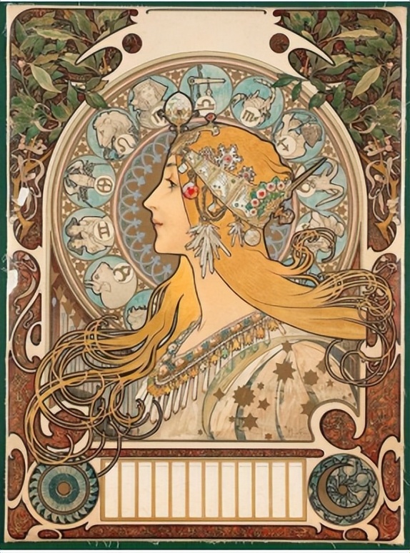 What are the manifestations of Mucha's style illustrations? How is it ...
