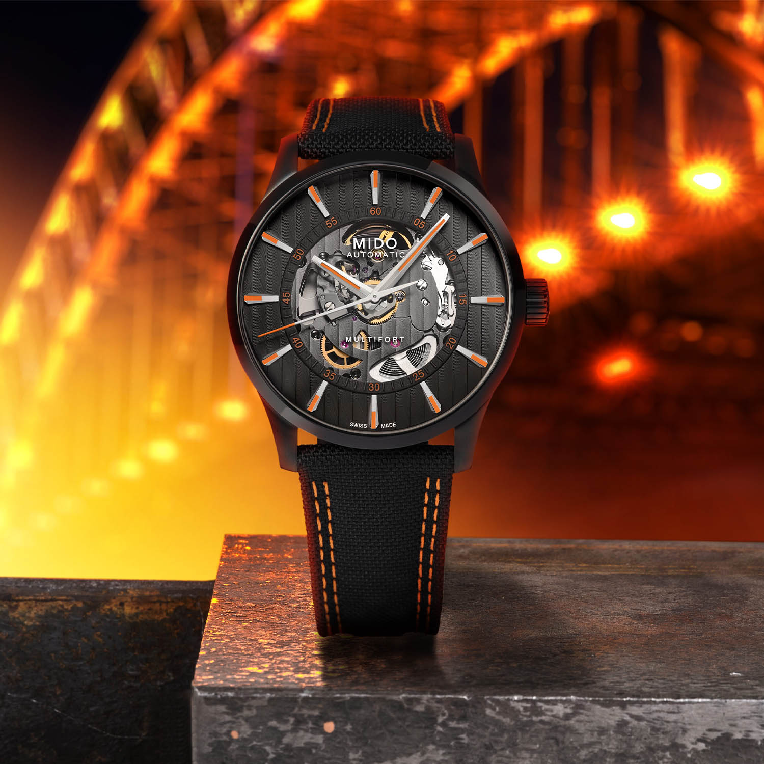Mido Launches New, Helmsman Orange Black Skeleton Watch - iNEWS