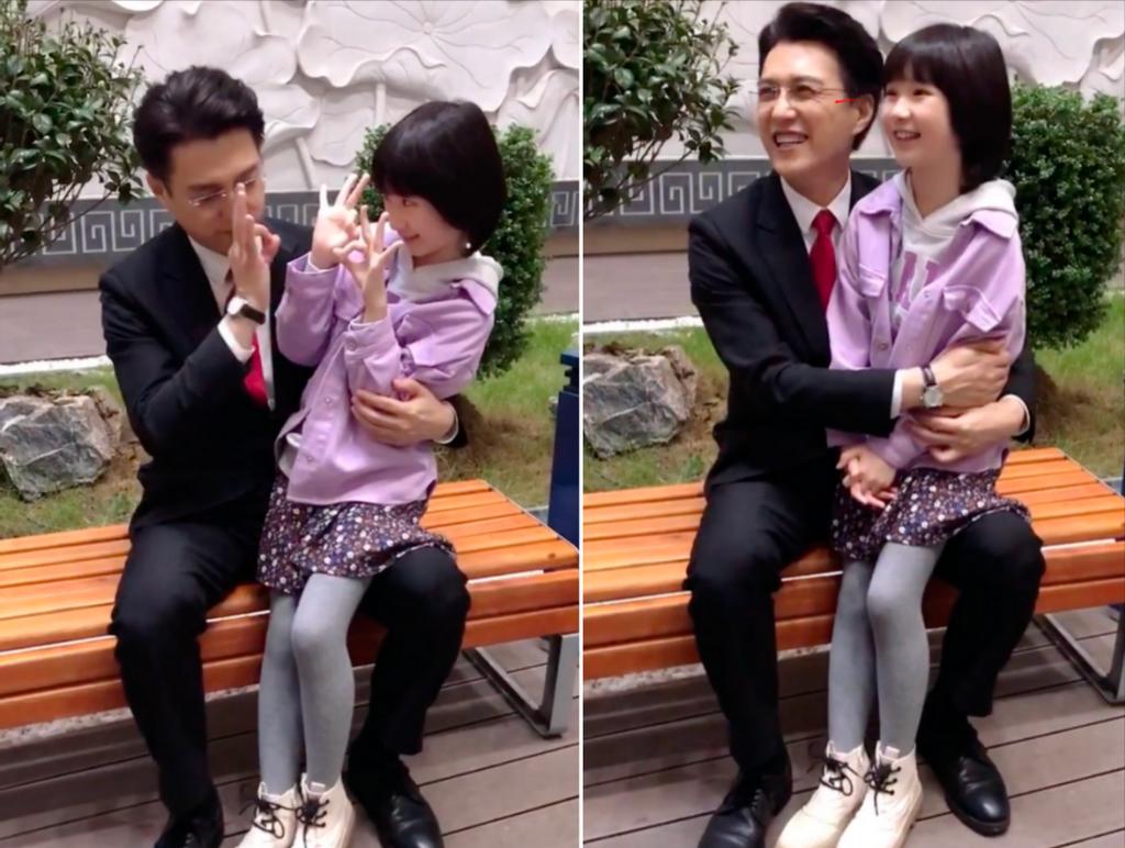 Jin Dong hugs his daughter in the play and doesn't let go!Cheng Yi ...