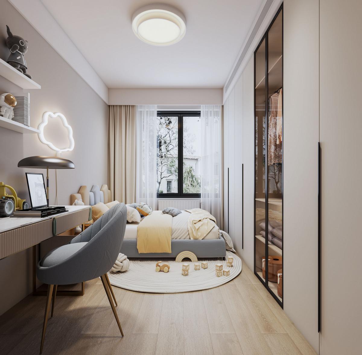 82㎡ Modern minimalist style, light tones create a warm and quiet living ...