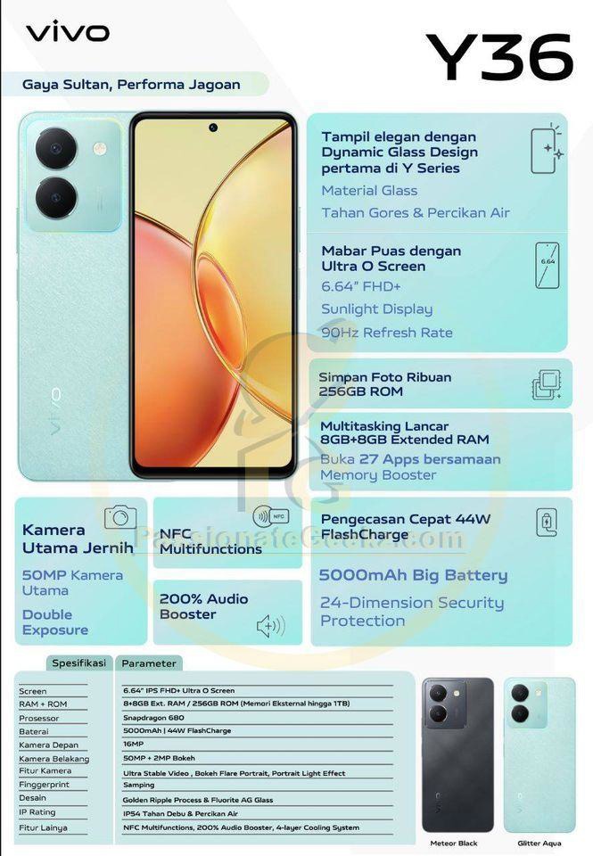 Released in Indonesia on May 25th, photos of vivo Y36 4G/5G mobile ...