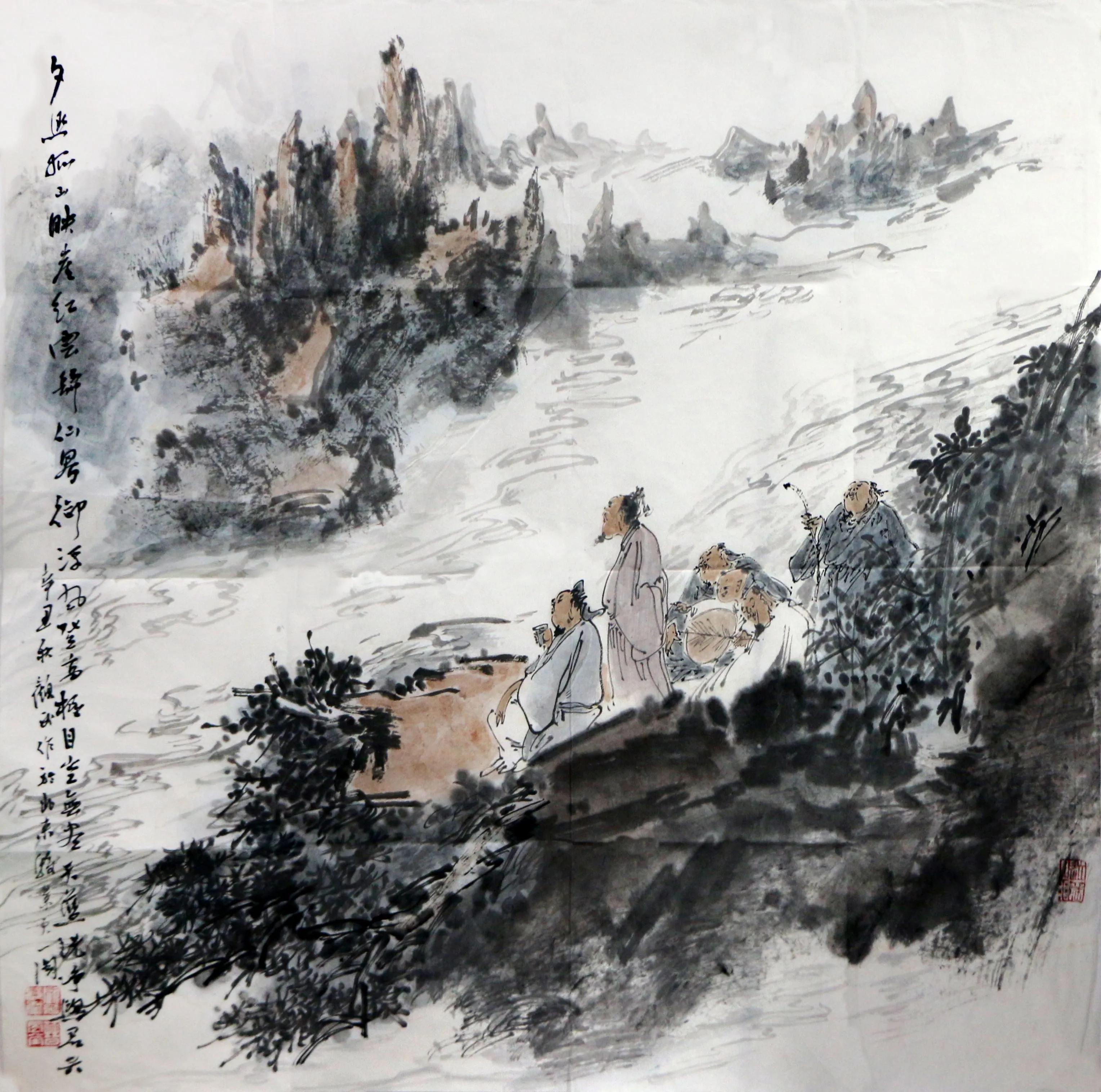Brush and Ink Unrestrained Painting Landscape - Appreciation of Gu Ping ...