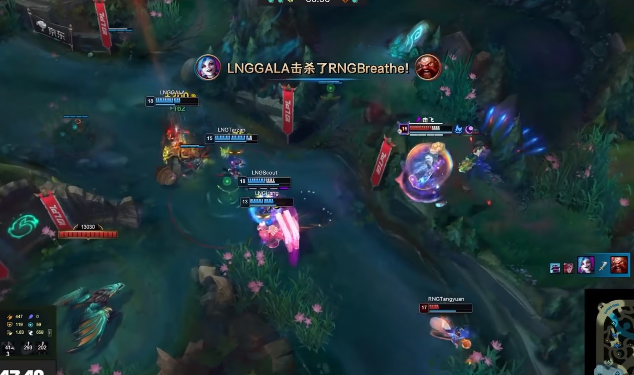 RNG中單數據圖火了，天肥開局2-0，打出全場最低傷轉，LP殺死比賽 - 頭條匯