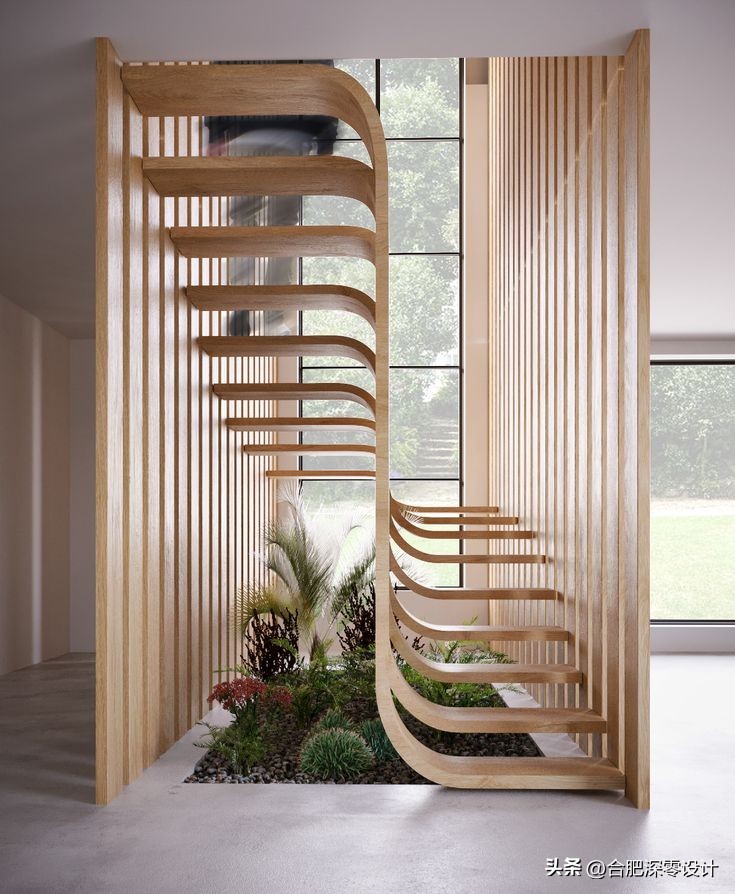 Try to change the arc shape in these 4 places of the stairs, the lines ...