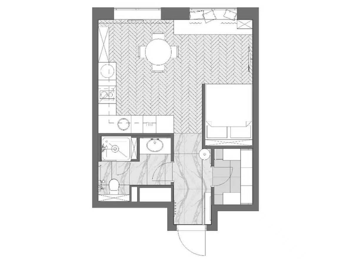 The decoration of the 31-square-meter small apartment is counterattack ...