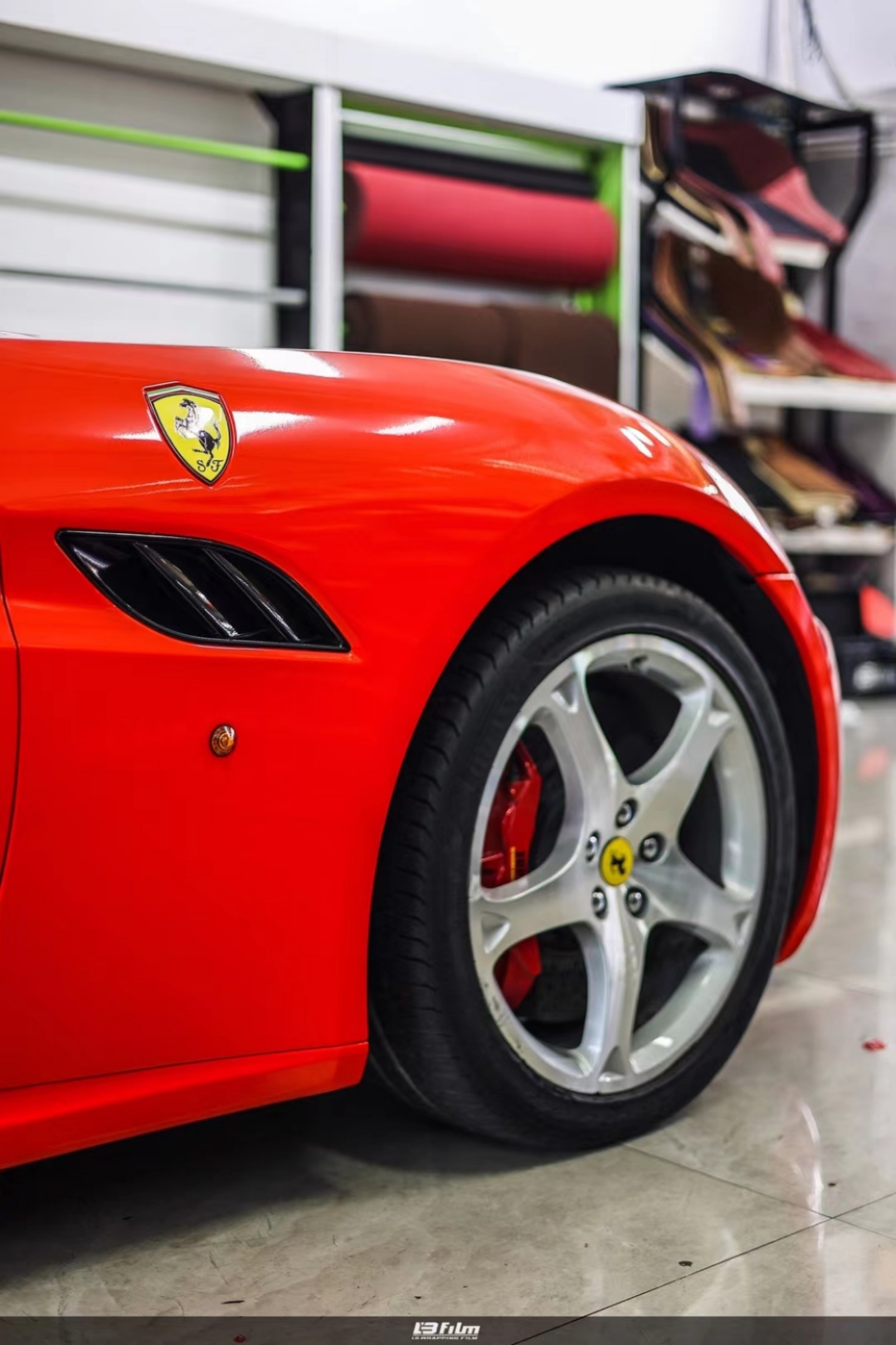 Ferrari California LBFILM color changing film highlights Ferrari red ...