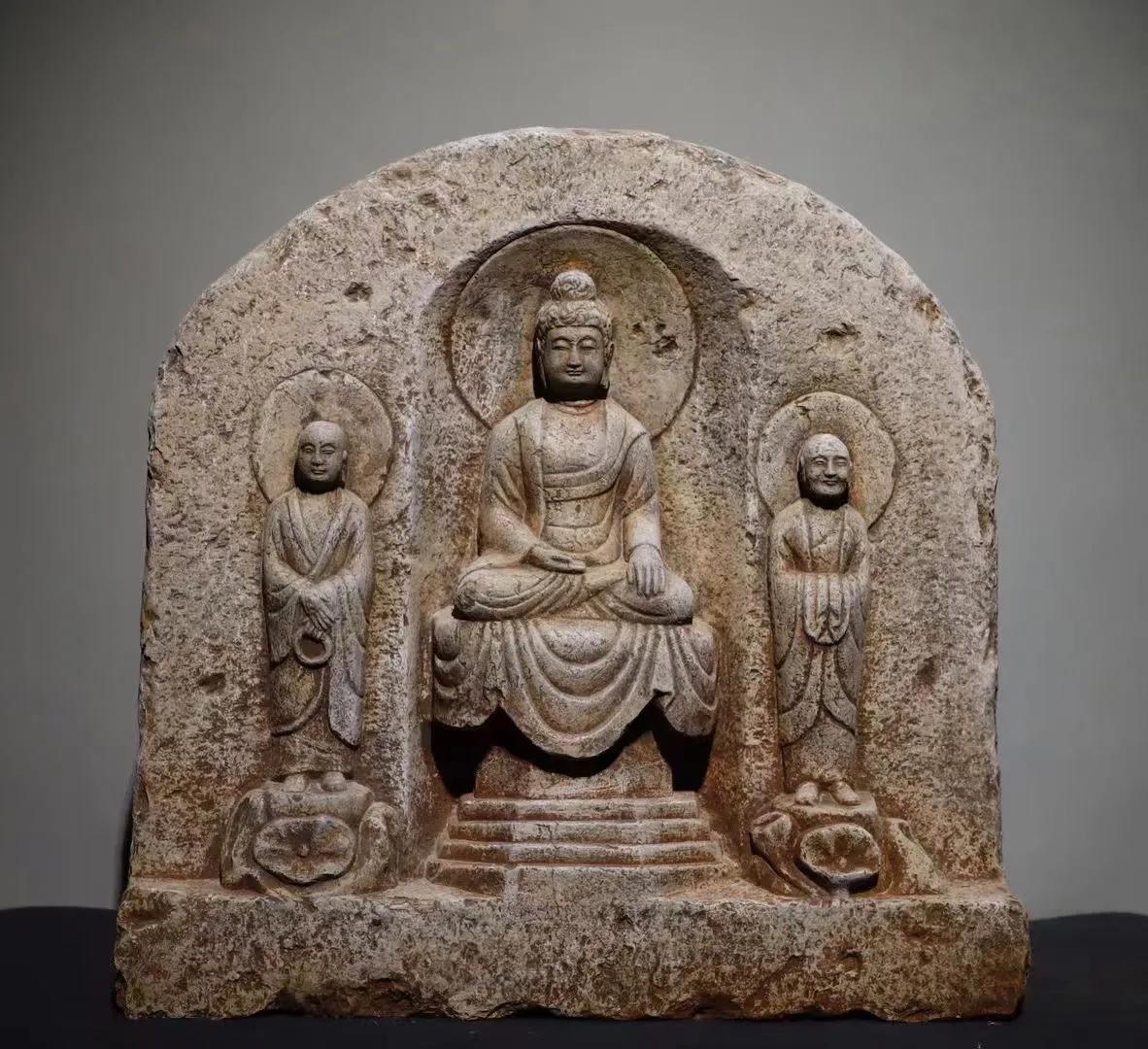 Tang Qingshi One Buddha Two Disciples Buddhist Altar Height 68cm Width ...