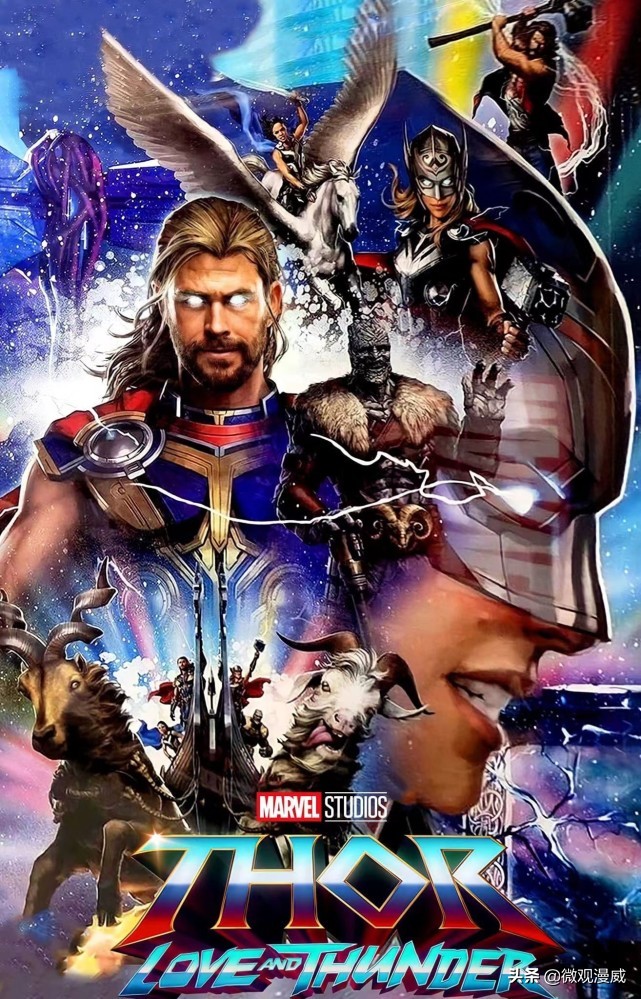 The first promotional poster of "Thor 4", the female Thor raises Thor's ...