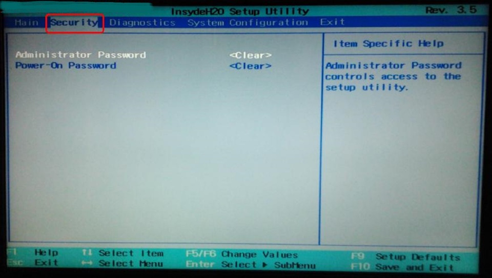 InsydeH2O Bios of common BIOS interface - iNEWS
