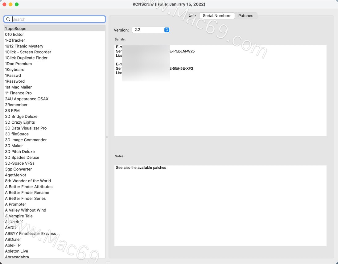The latest mac software serial number robot: KCNScrew for Mac - iNEWS