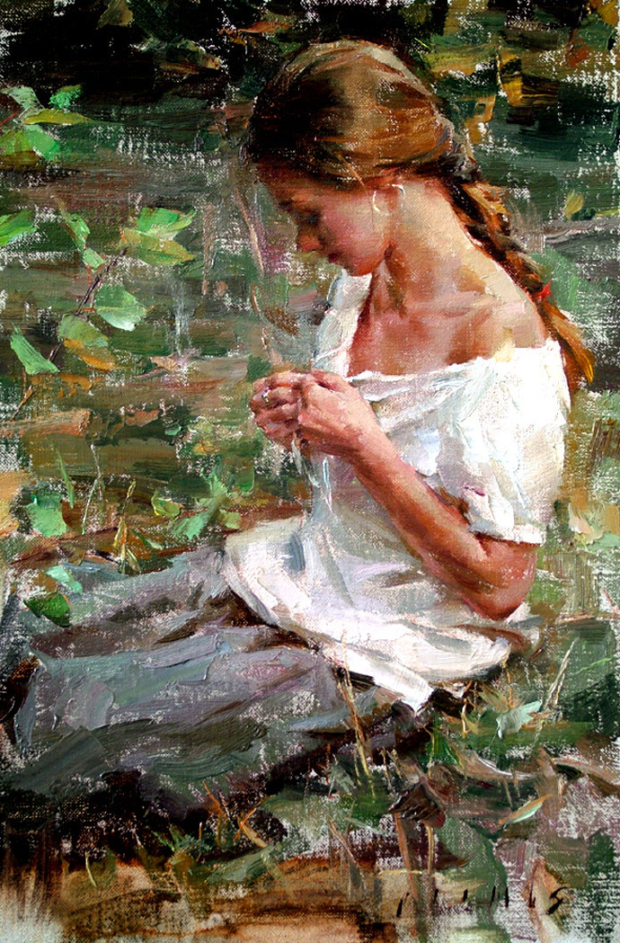 American artist: Robert Coombs (Robert Coombs) female image oil ...