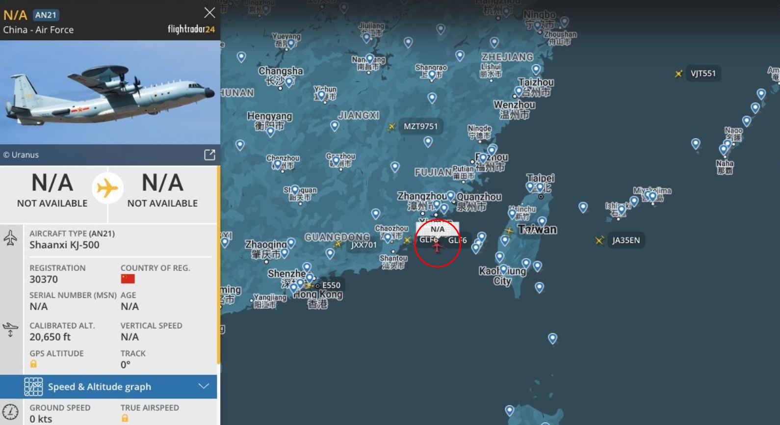 American electronic fighter planes approach Tainan, PLA early warning ...