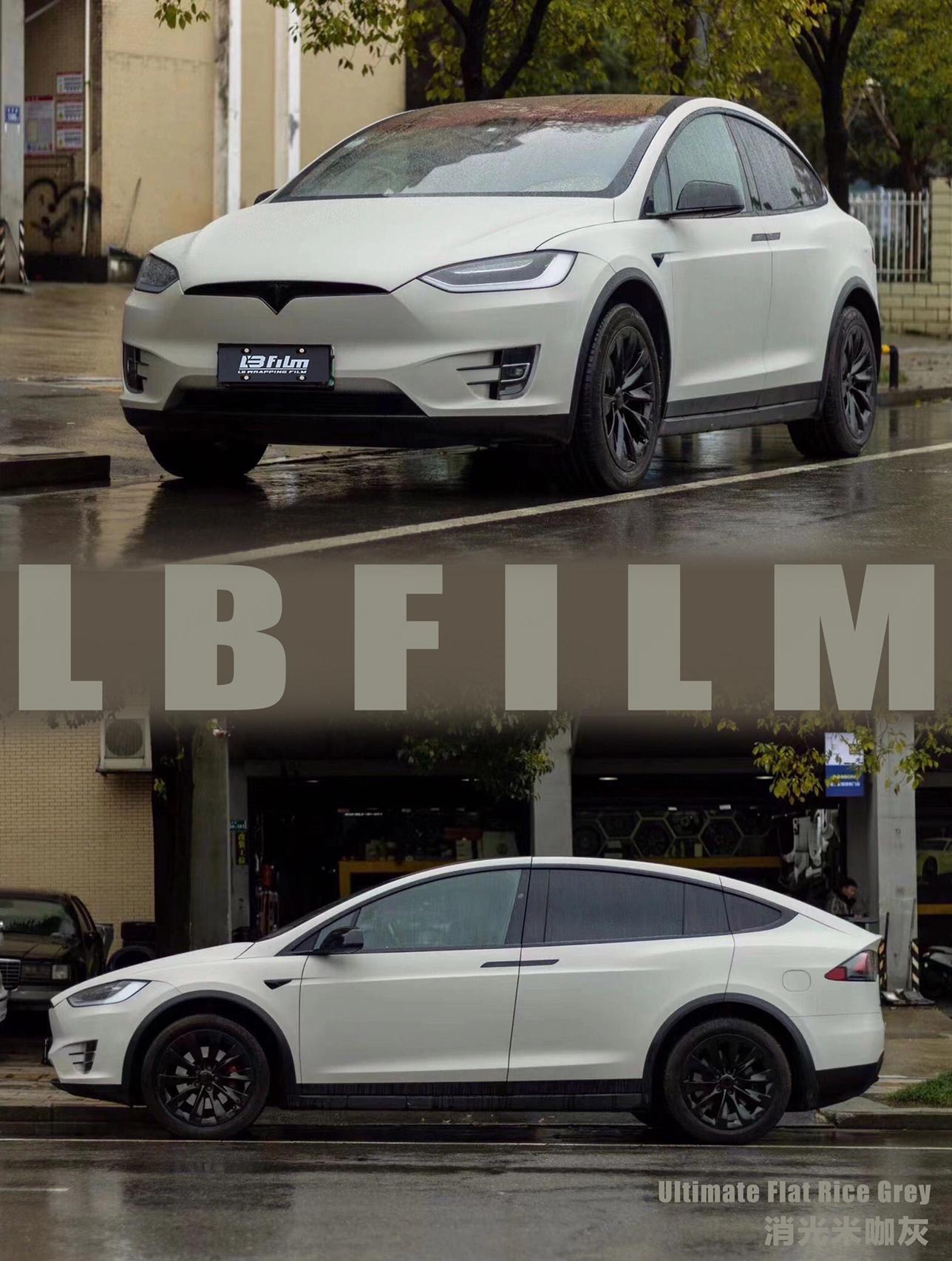 Tesla LB color change film matte rice coffee gray, low-key and gentle ...