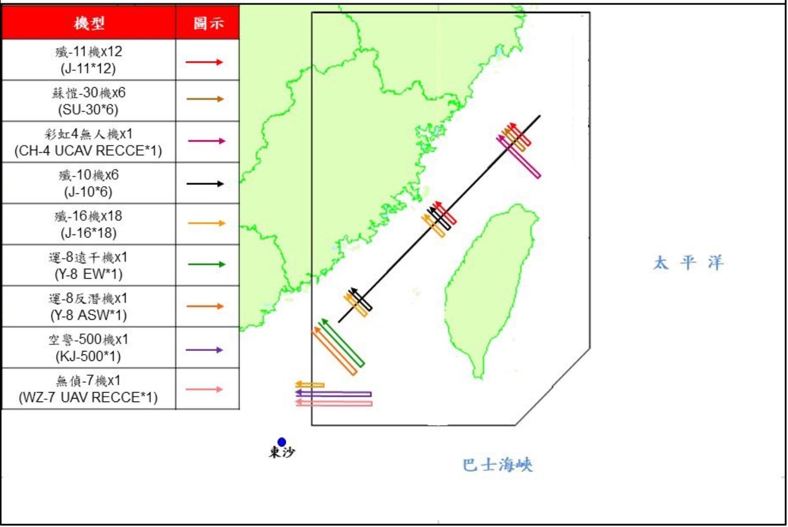 71 PLA fighter planes flew over the Taiwan Strait!The scale of the ...