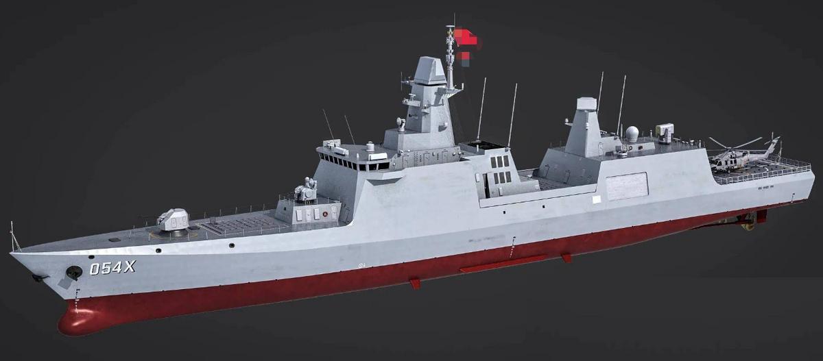 The Type 054B frigate is launched in a low-key manner, the integrated mast is very eye-catching ...