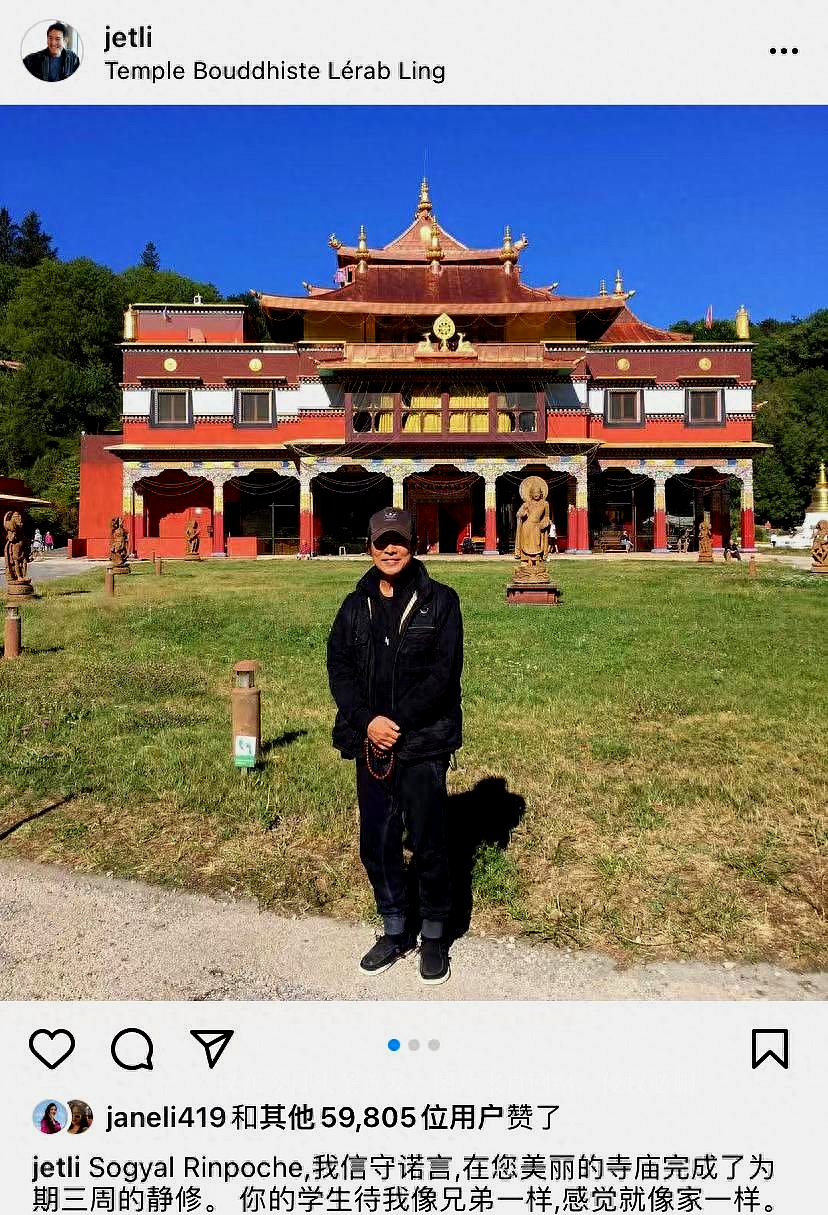 59-year-old Jet Li completed his temple practice and felt sincere and ...