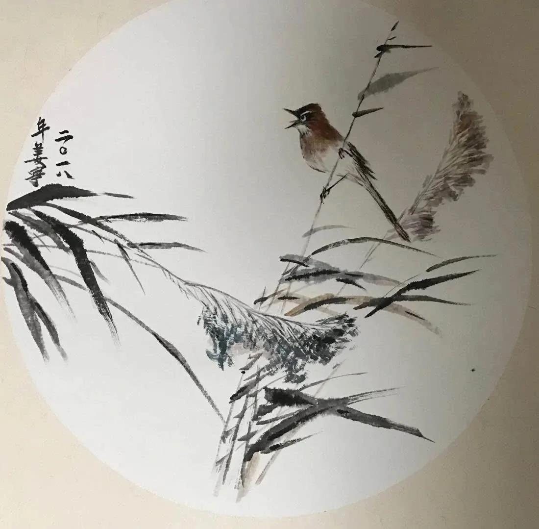 Calligraphy and painting works of Jiang Ning, a painter studying in the ...
