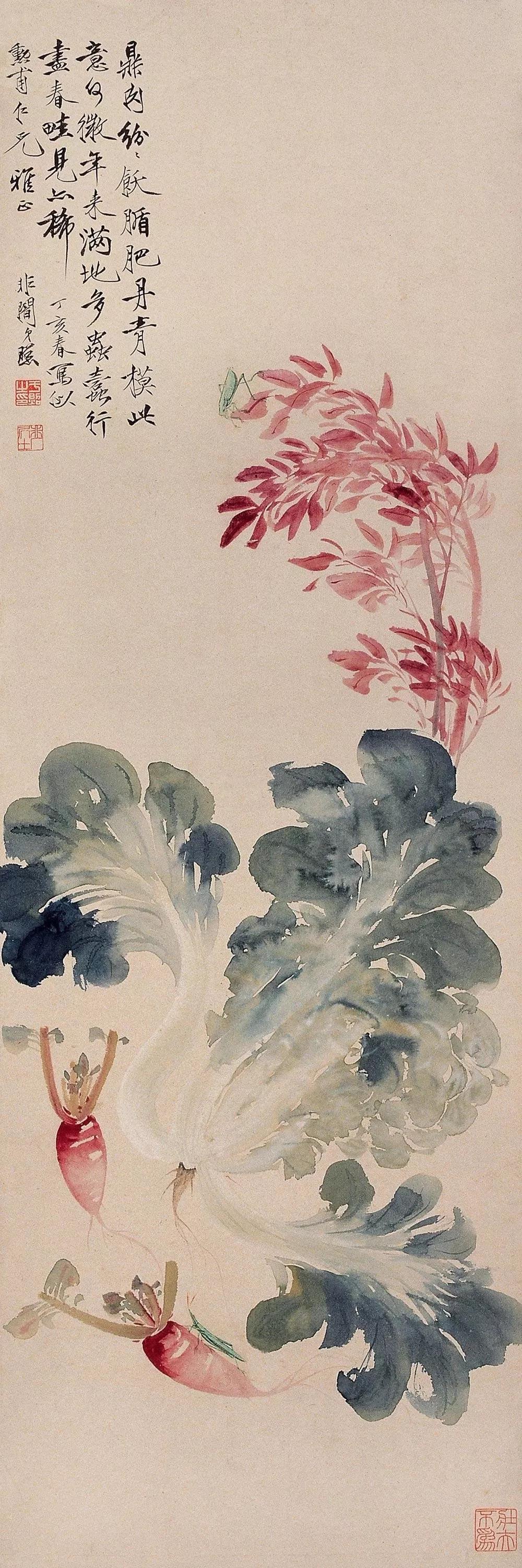 [Yu Fei's dark flower and bird paintings of vegetables, fruits, grass ...