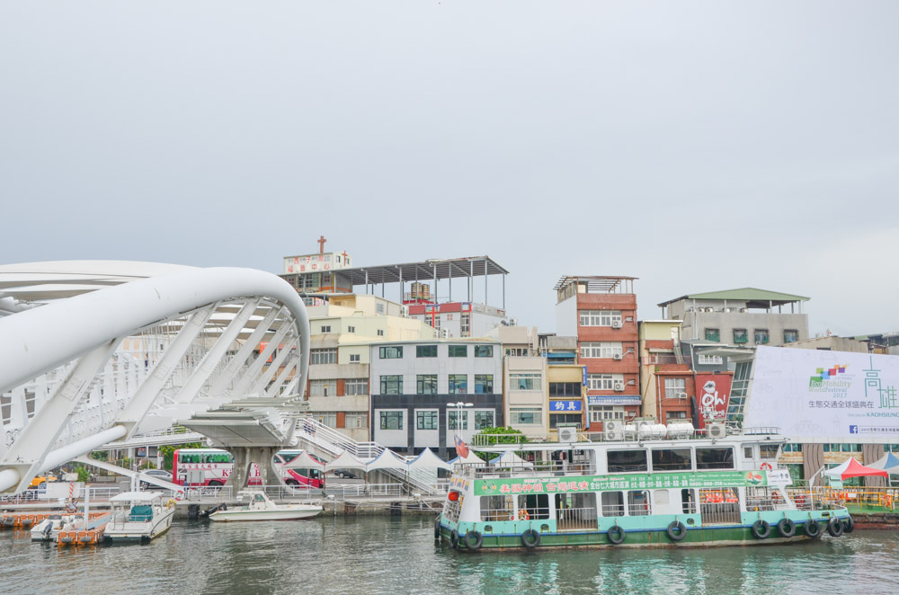 The beautiful port city of Kaohsiung with the same color of sea and sky ...