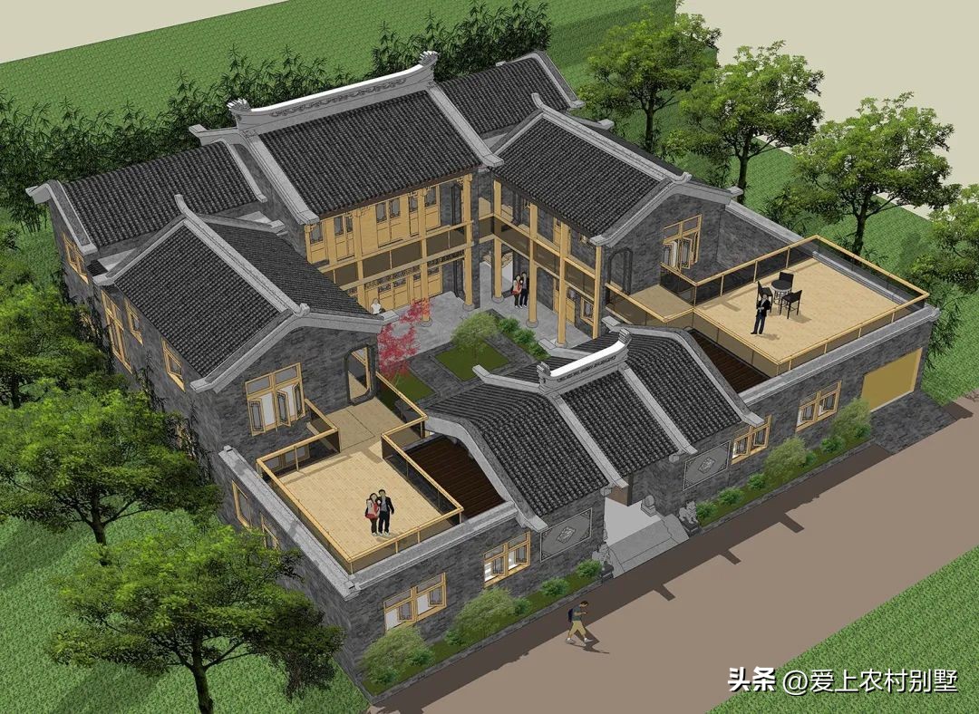 The traditional courtyard house is designed like this, and people in ...