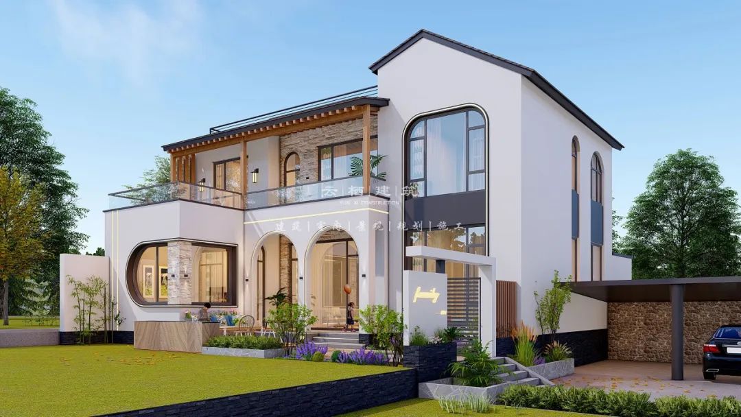 279㎡ homestay style self-built villa design, when the sloping roof ...