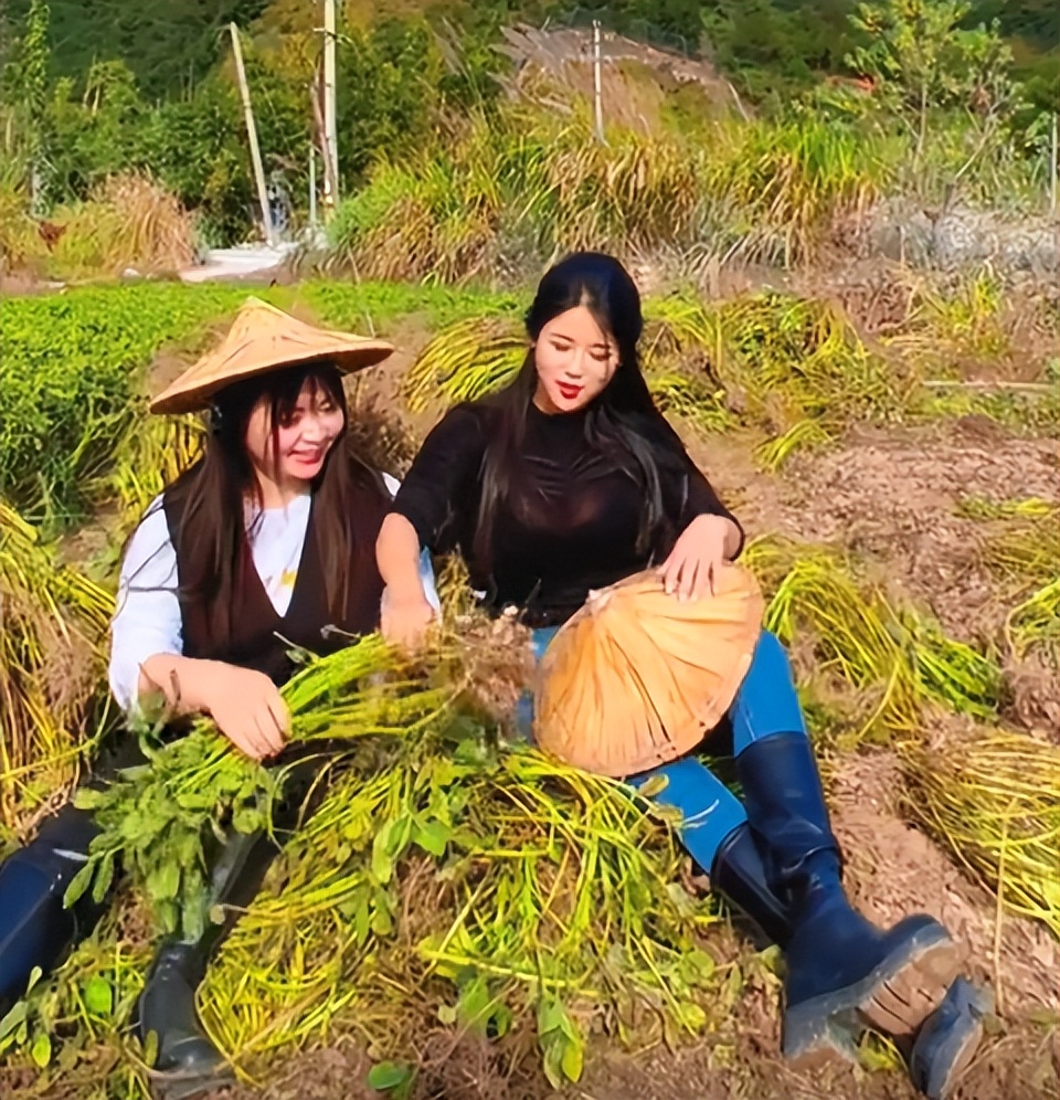 Que Peiqi, a 275W fan, put down her business and returned to the village to accompany her foster ...