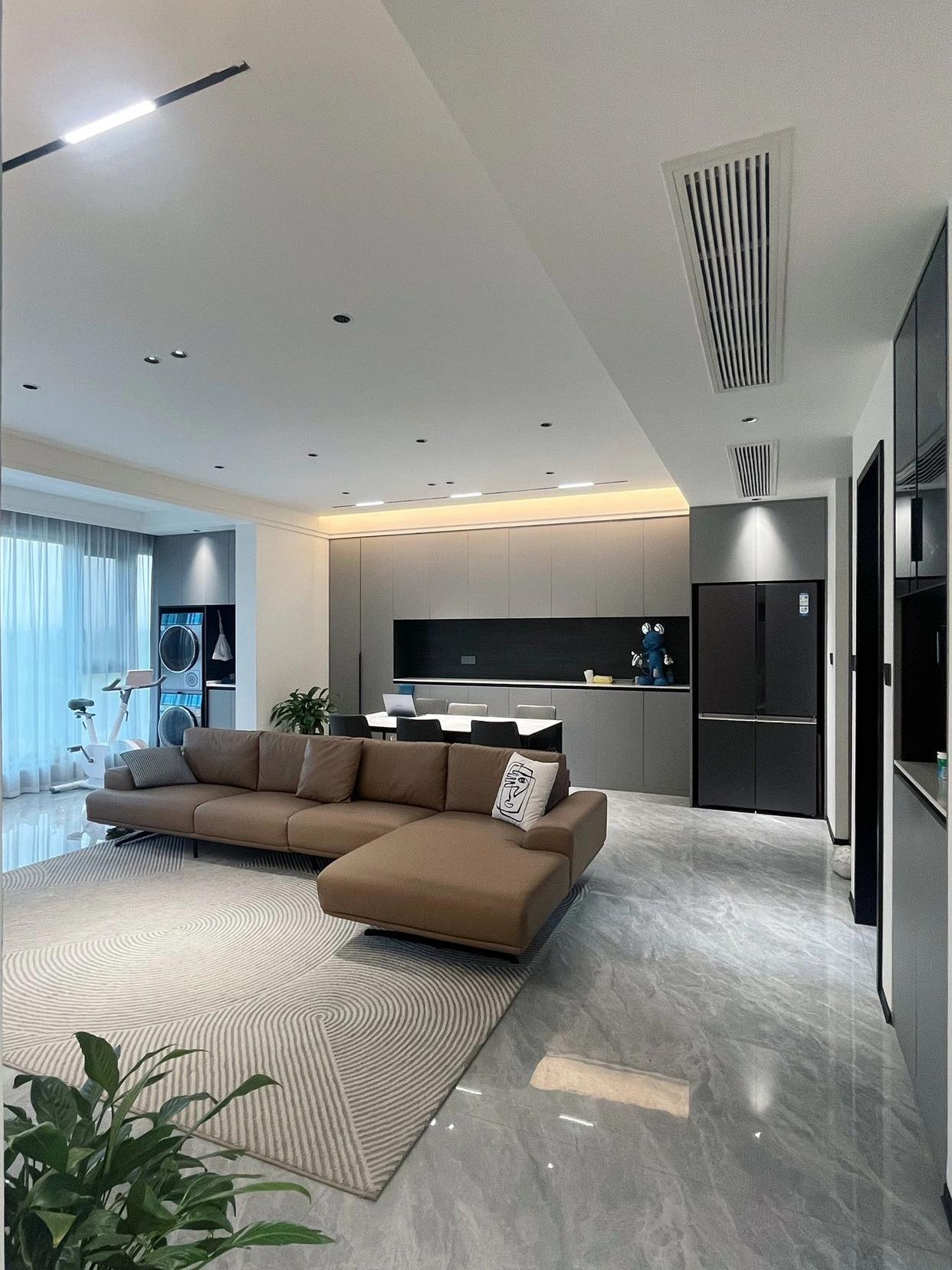 Chengdu 140-square-meter modern style design without main lights, the ...