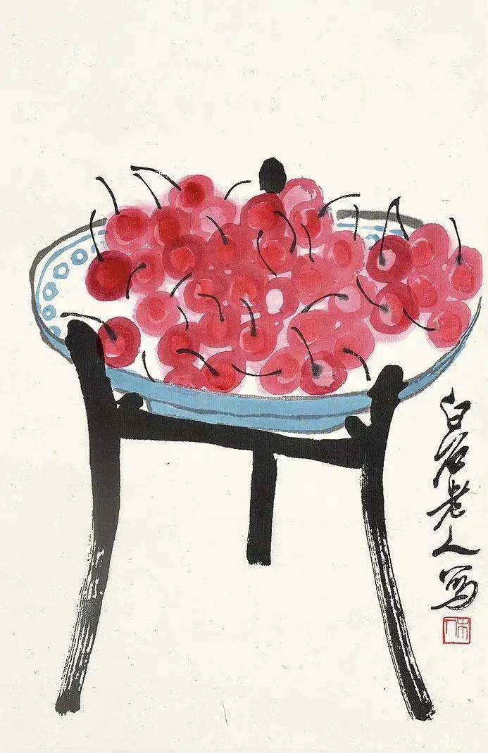The cherry is red...Qi Baishi - iMedia