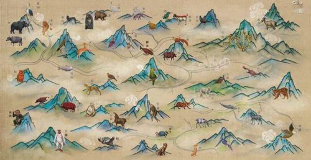 Wei Nian Shan Hai Jing: Four barren mountains are connected together ...