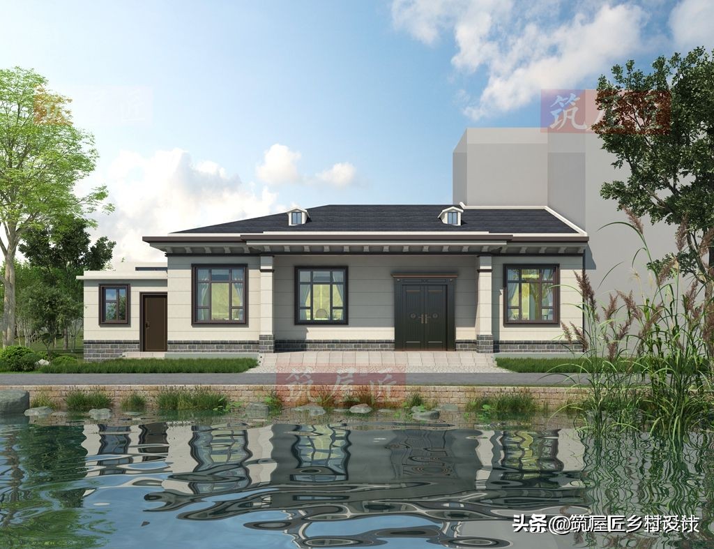 How to build a rural single-storey villa? This set of country flats may ...